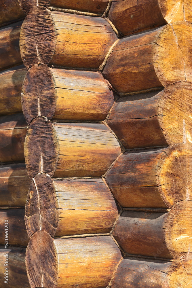 log wall. light wooden wall. environmentally friendly house. wooden ...