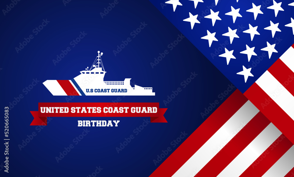 Happy birthday United States Coast Guard theme vector illustration ...