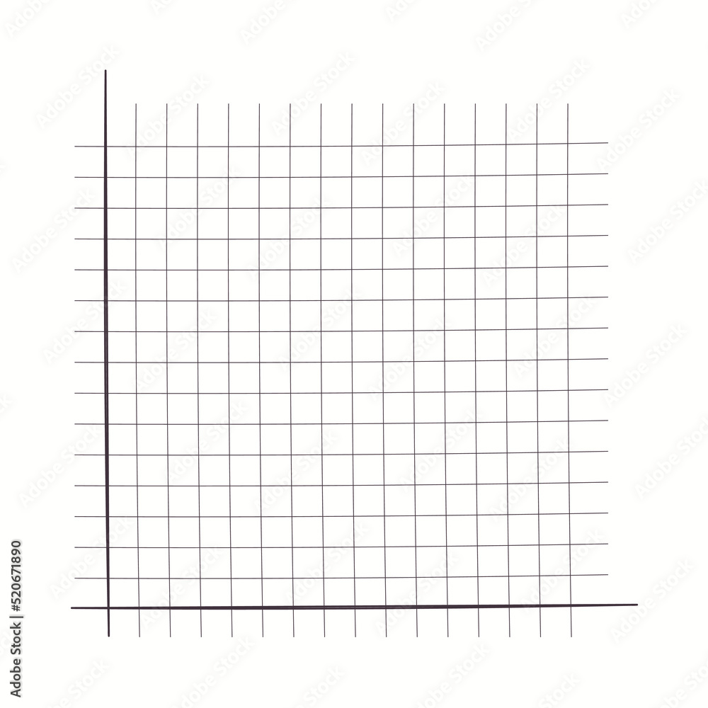 Grid paper. Mathematical graph. Cartesian coordinate system with x-axis ...