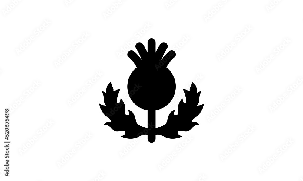 Scottish thistle vector icon simple black and white eps 8 Stock Vector ...