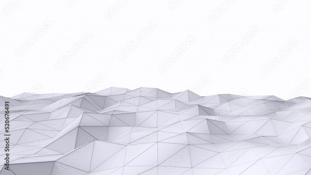 White and Grey 3D Polygon Waves - Seamless Loop Graphics Stock Video ...