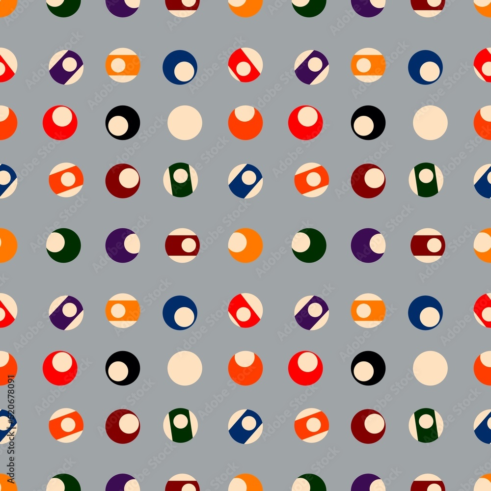 Cartoon game seamless billiards balls pattern for fabrics and ...