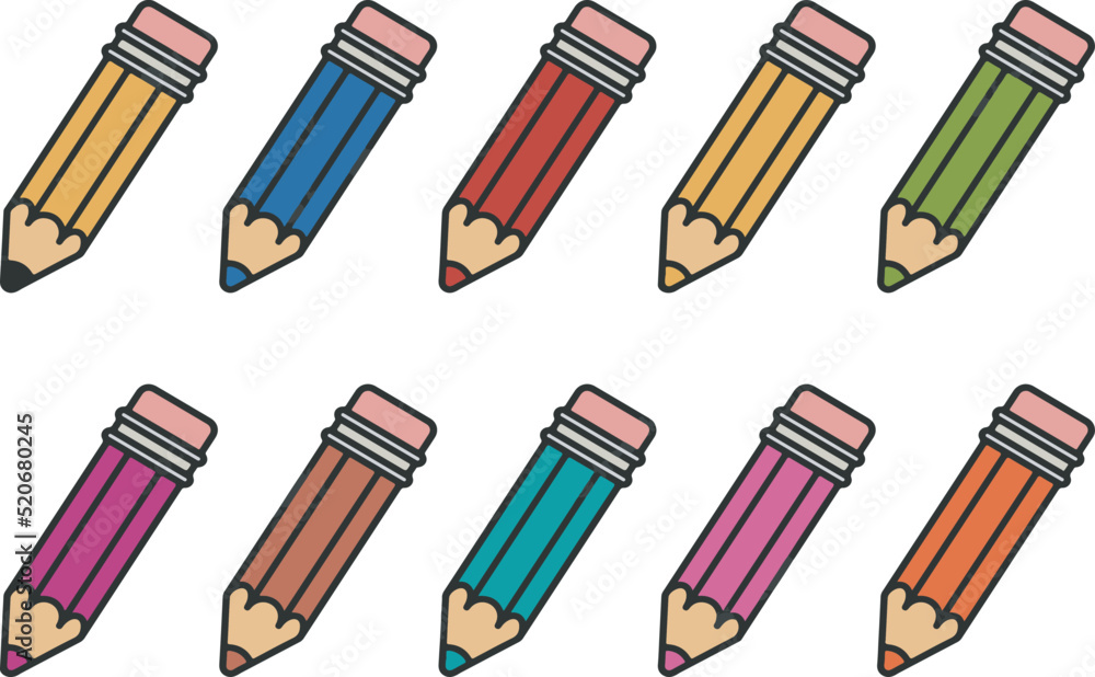 Vetor do Stock: Lápices de colores, lápices de colores dibujados ...