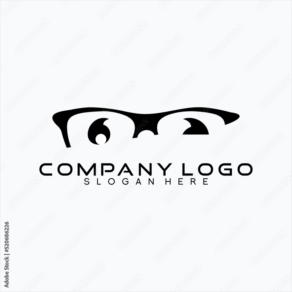 Glasses vector logo design with eye icon Stock Vector | Adobe Stock