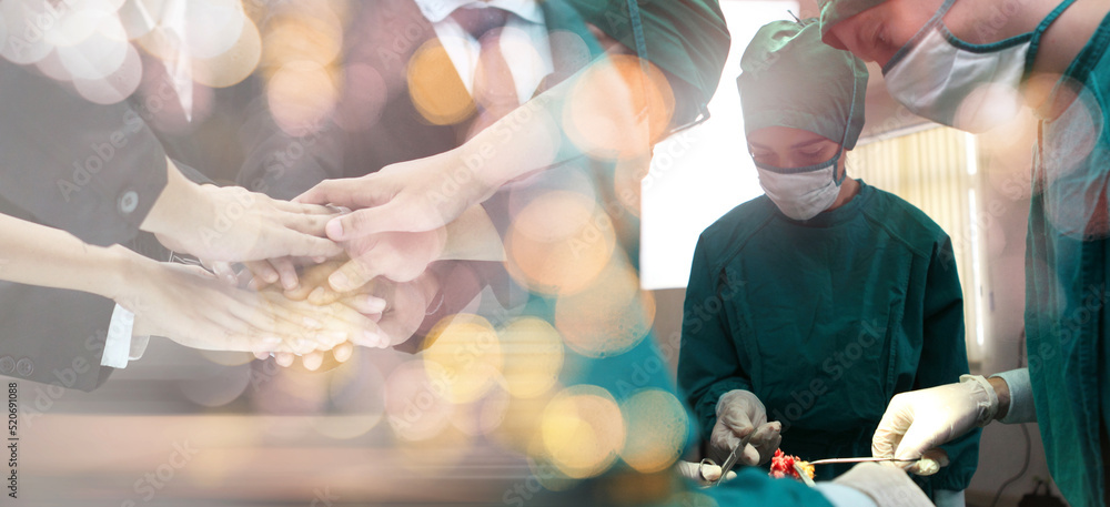 Medical team performing surgery. Group of surgeons in hospital ...