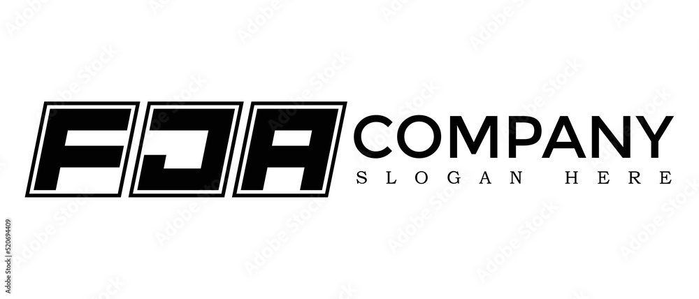 FJA three Letter Rounded rectangle boxes shape element symbol digital ...