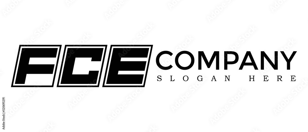 Vetor de FCE three Letter Rounded rectangle boxes shape element symbol ...