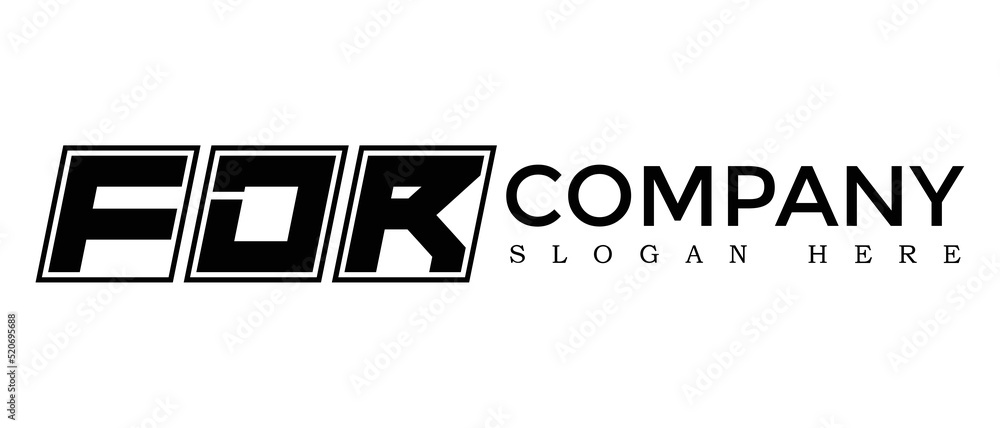 FDR three Letter Rounded rectangle boxes shape element symbol digital ...