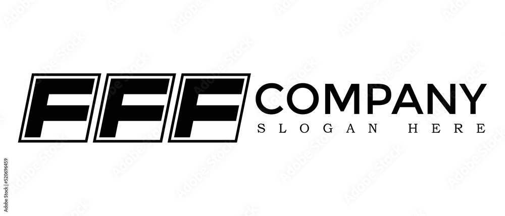 FFF three Letter Rounded rectangle boxes shape element symbol digital ...