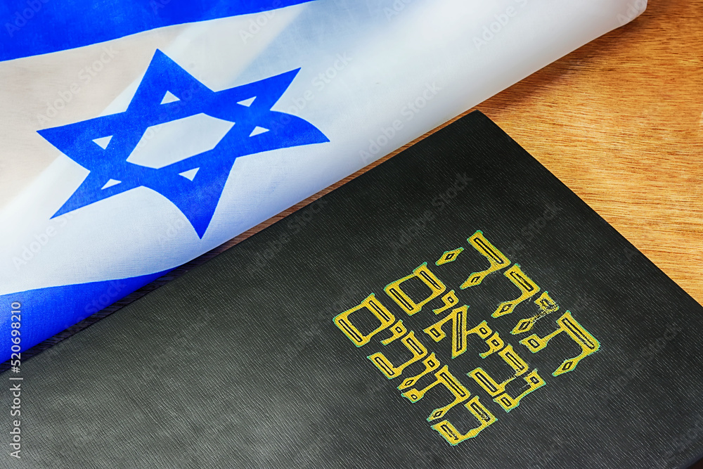 Hebrew Bible - Tanakh and Kippah with Jewish star, Jewish symbols ...