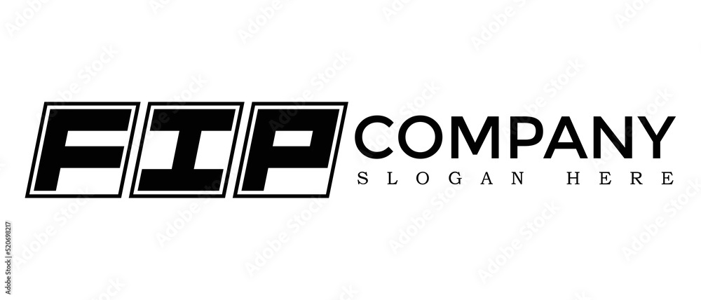 FIP three Letter Rounded rectangle boxes shape element symbol digital ...