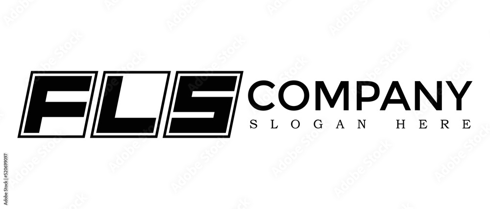 Vecteur Stock FLS three Letter Rounded rectangle boxes shape element ...