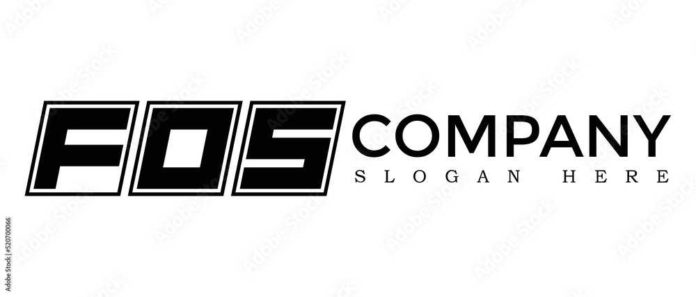 FOS three Letter Rounded rectangle boxes shape element symbol digital ...