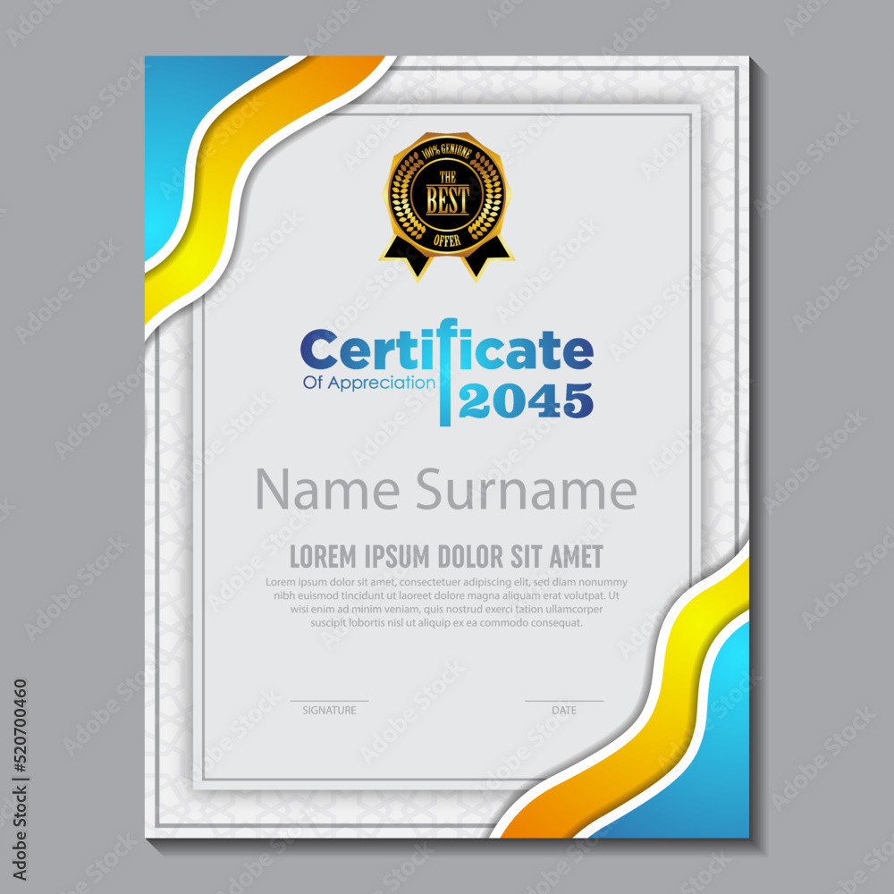 Modern Design Certificate layout concept. Simple elegant and luxurious ...