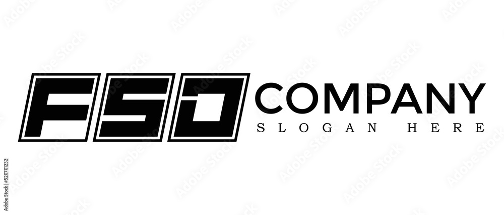 FSD three Letter Rounded rectangle boxes shape element symbol digital ...