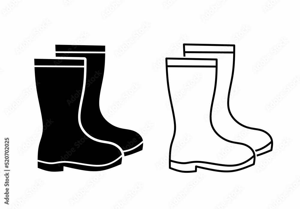 safety boot icon set isolated on white background Stock Vector | Adobe ...