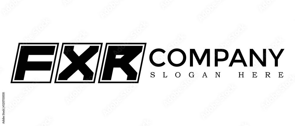 FXR three Letter Rounded rectangle boxes shape element symbol digital ...