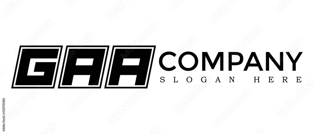 GAA three Letter Rounded rectangle boxes shape element symbol digital ...