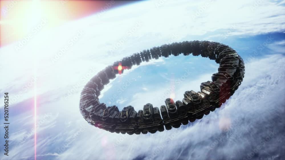 Alien mothership near Earth elements furnished by NASA Stock Video ...
