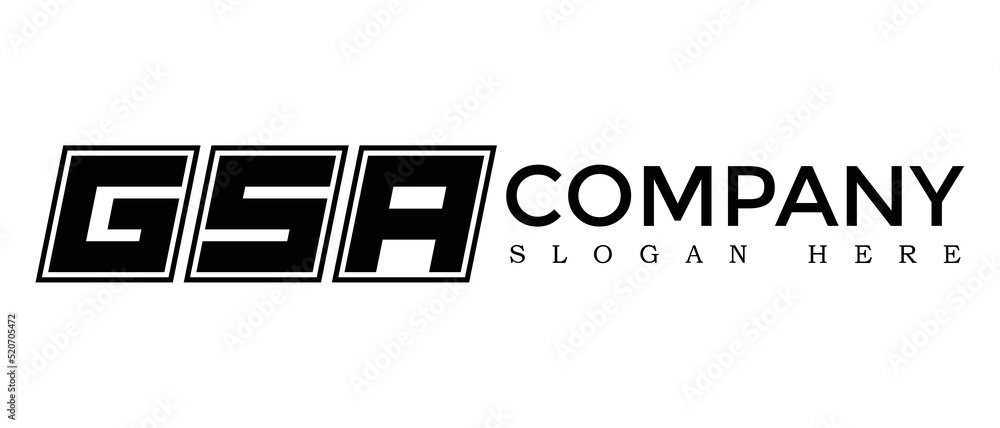GSA three Letter Rounded rectangle boxes shape element symbol digital ...