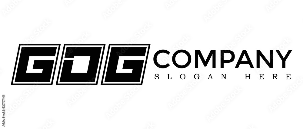 GDG three Letter Rounded rectangle boxes shape element symbol digital ...