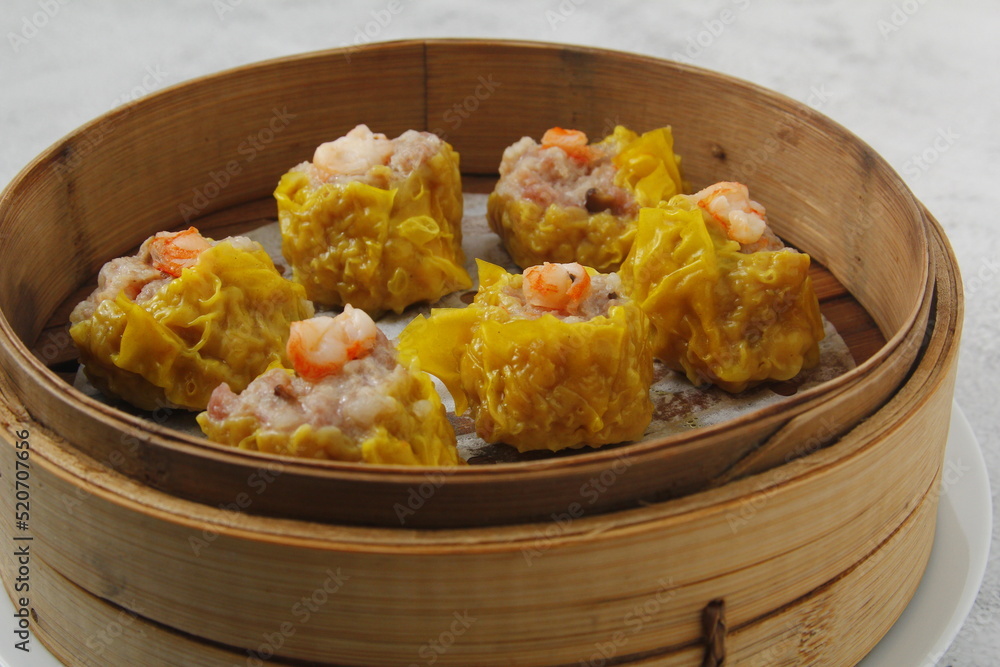 Freshly cooked pork and shrimp siomai or dumpling Stock Photo | Adobe Stock