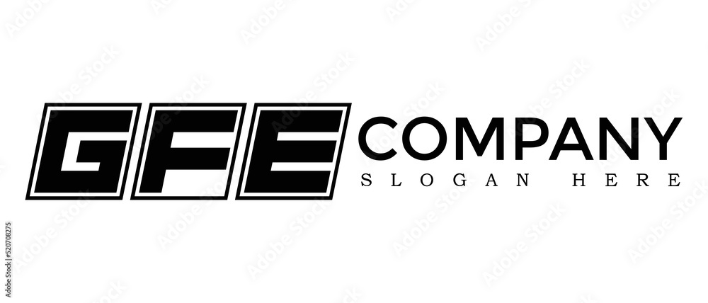 GFE three Letter Rounded rectangle boxes shape element symbol digital ...