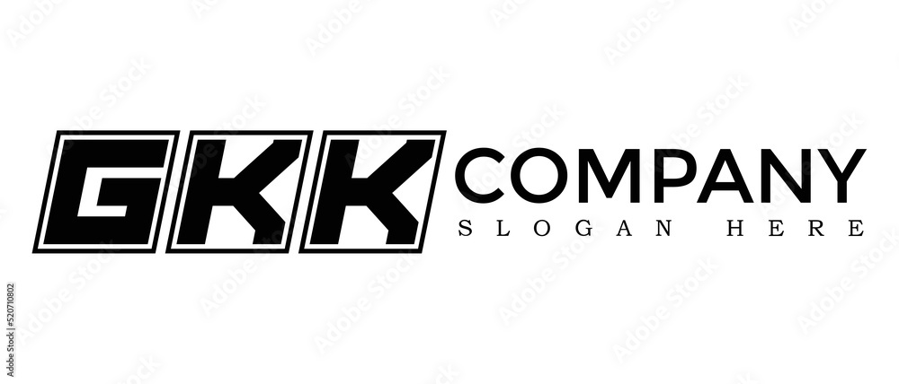 GKK three Letter Rounded rectangle boxes shape element symbol digital ...