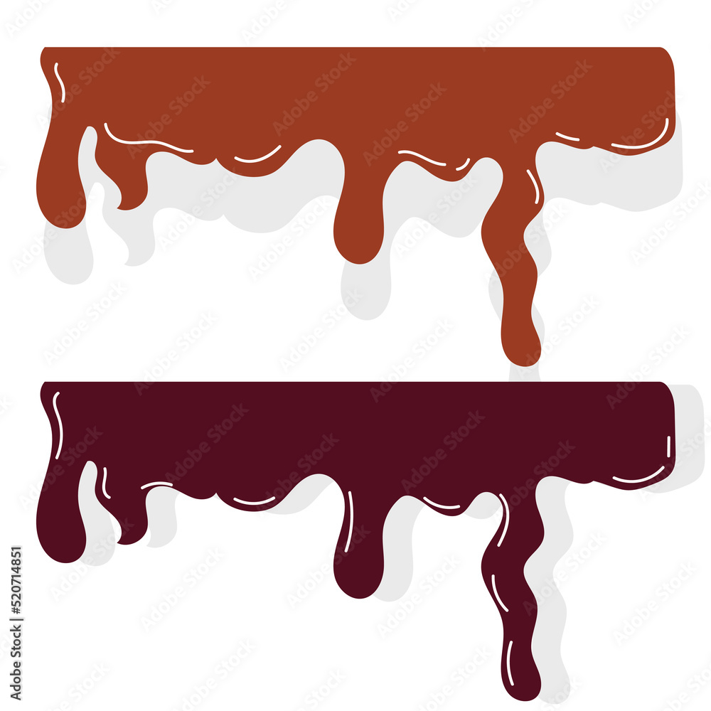 Drip chocolate vector illustration. chocolate splash and flow drops of ...