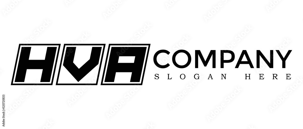 HVA three Letter Rounded rectangle boxes shape element symbol digital ...