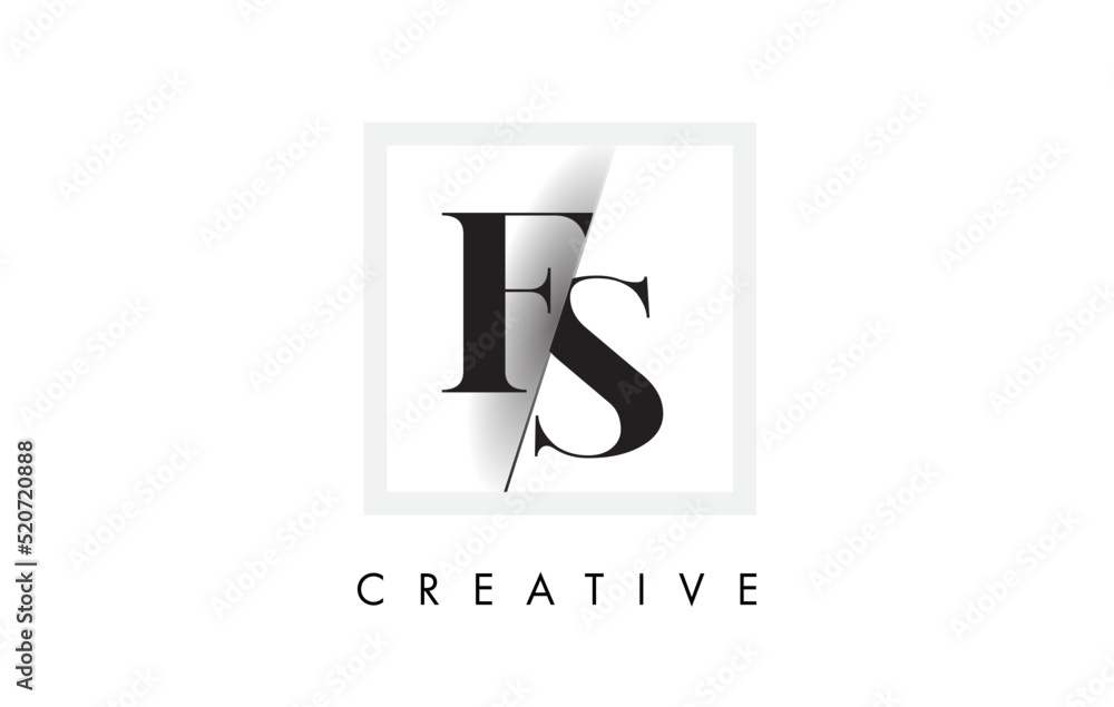 FS Serif Letter Logo Design with Creative Intersected Cut. Stock Vector ...