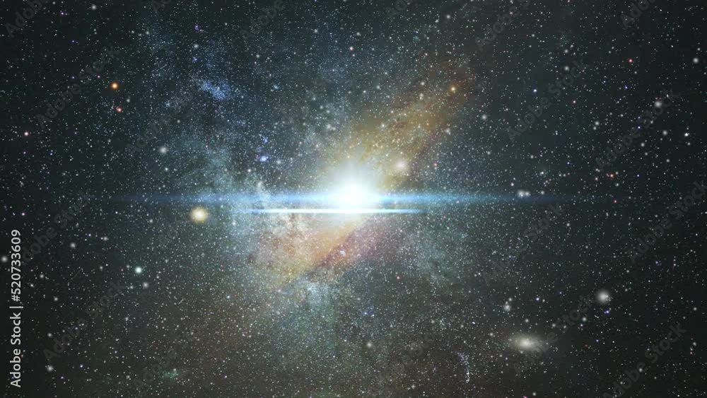 4k galaxy in the middle floats in the universe Stock Video | Adobe Stock