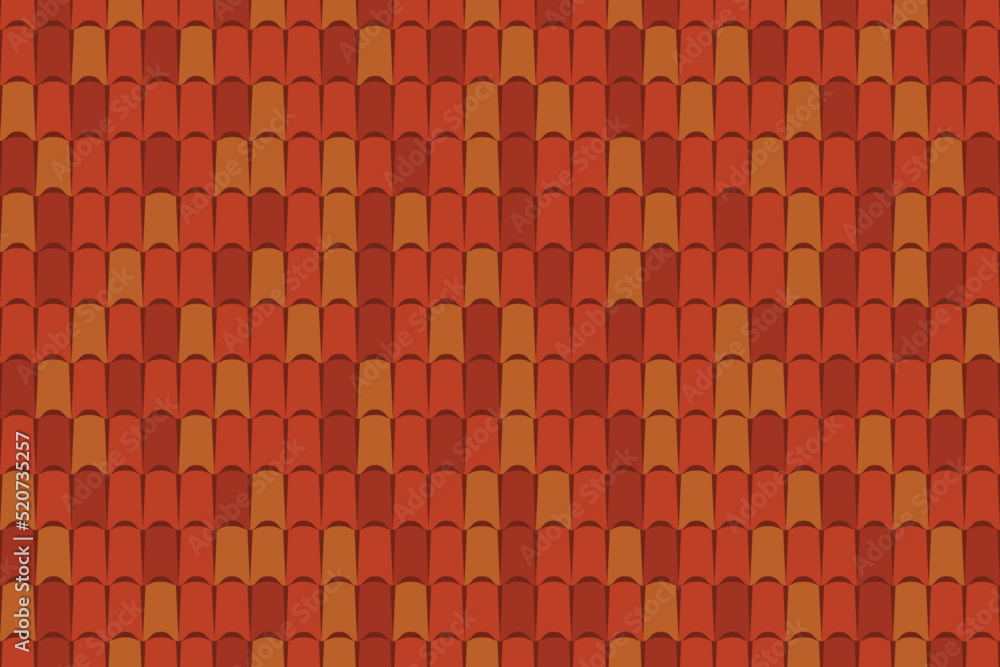 Tiled roof, texture seamless vector pattern Stock Vector | Adobe Stock