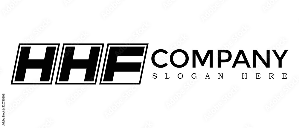 HHF three Letter Rounded rectangle boxes shape element symbol digital ...