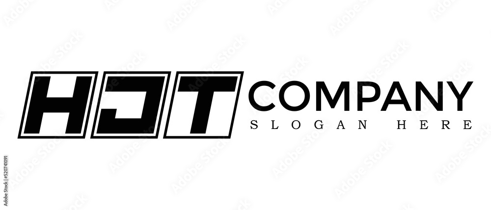 HJT three Letter Rounded rectangle boxes shape element symbol digital ...