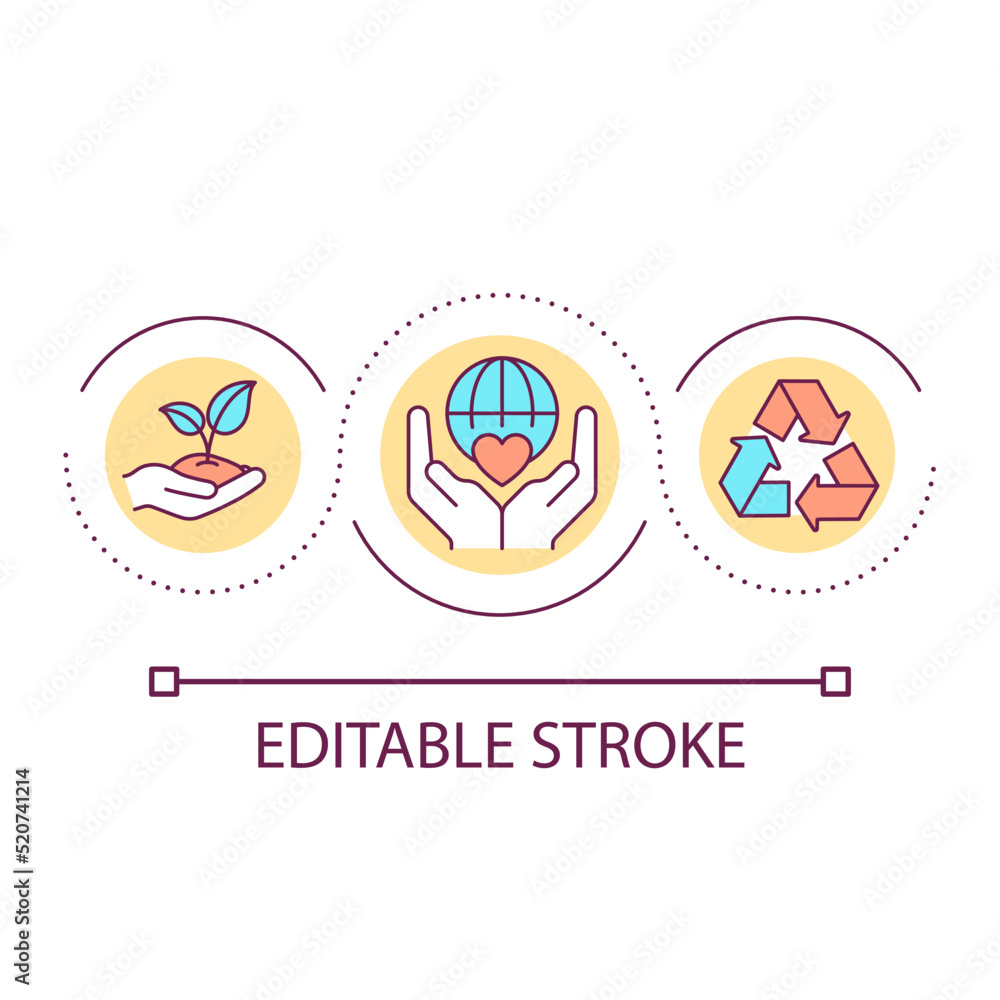Environmental responsibility in business loop concept icon ...
