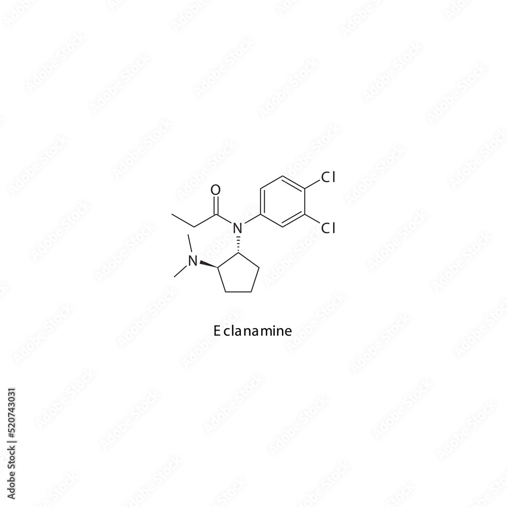 Eclanamine molecule flat skeletal structure, SNRI - Serotonin ...