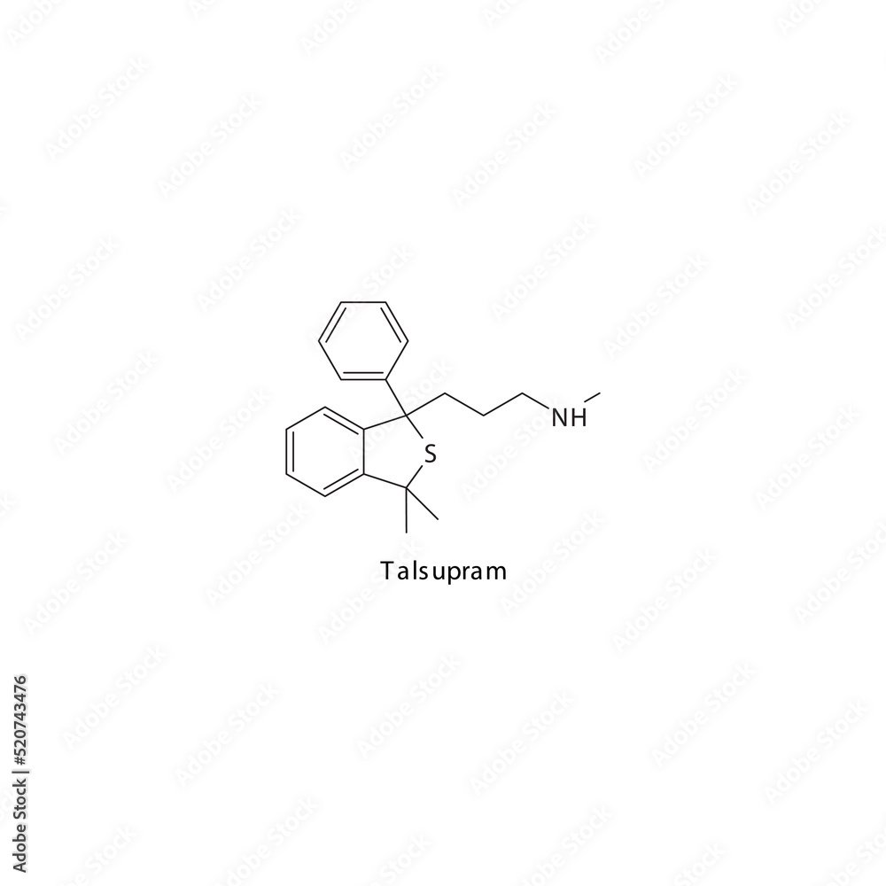 Talsupram molecule flat skeletal structure, Selective NRI - Selective ...