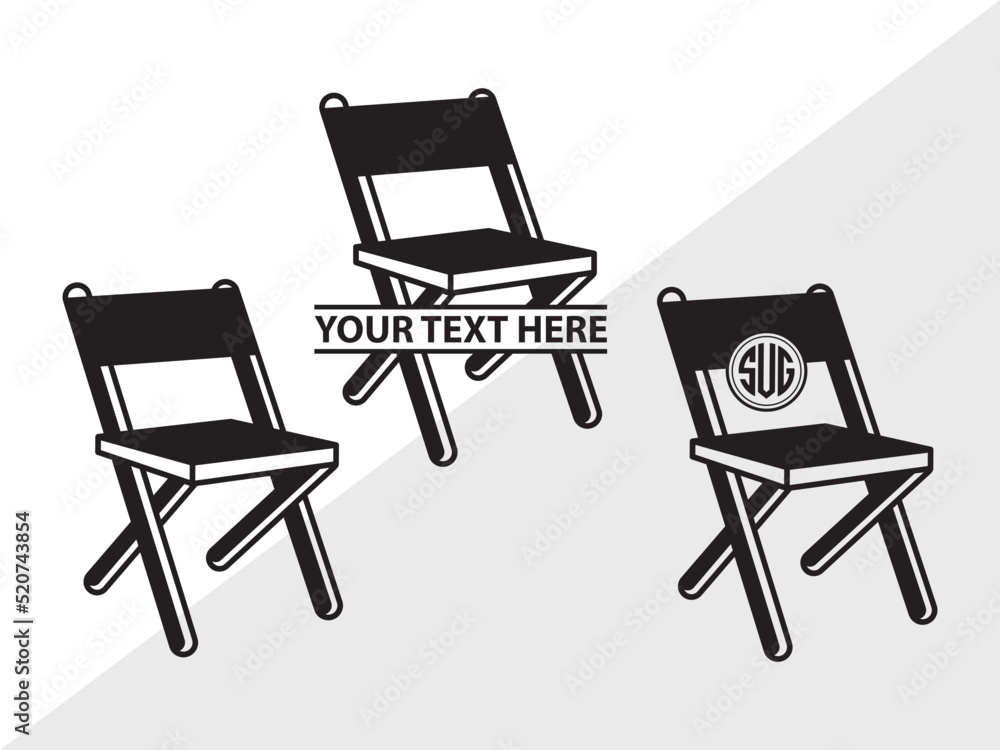 Chairs Monogram SVG Cut File, Desk Chair Svg, Wooden Chair Svg, Dining ...