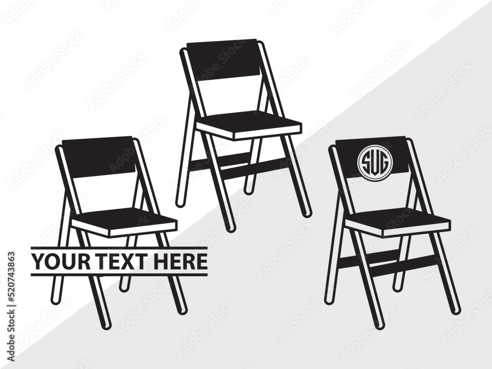 Chairs Monogram SVG Cut File, Desk Chair Svg, Wooden Chair Svg, Dining ...