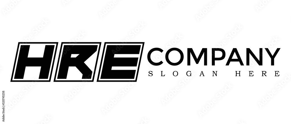 HRE three Letter Rounded rectangle boxes shape element symbol digital ...