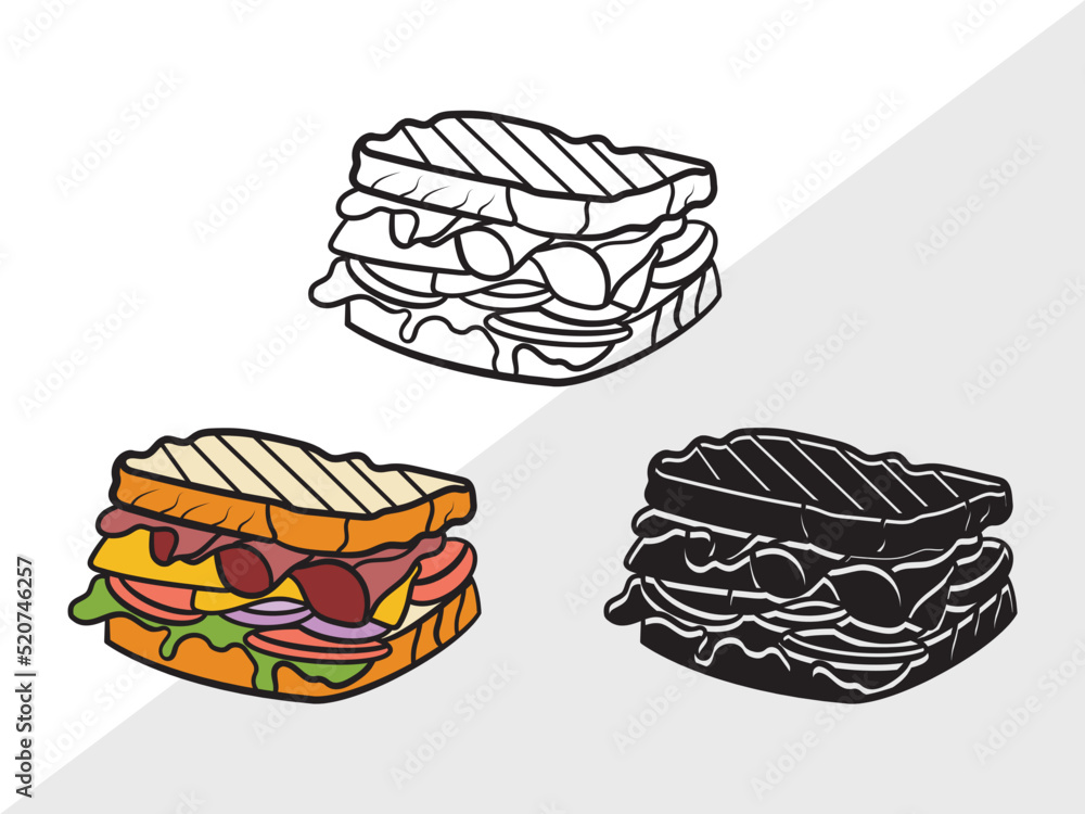 Sandwich SVG Cut File | Lunch Svg | Food Svg | Sandwich Clipart Stock ...