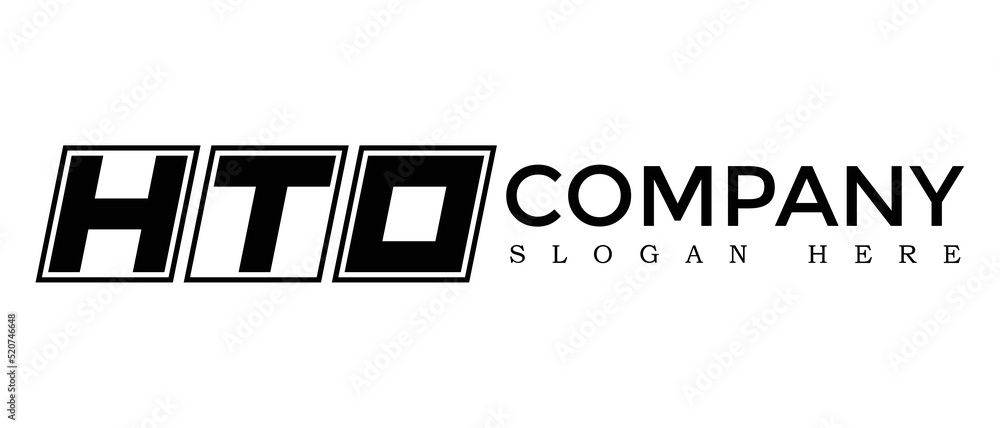 HTO three Letter Rounded rectangle boxes shape element symbol digital ...