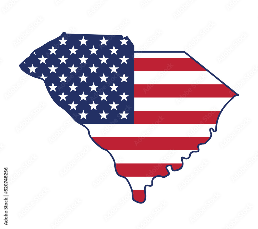 south carolina USA flag in state shape icon Stock Vector | Adobe Stock