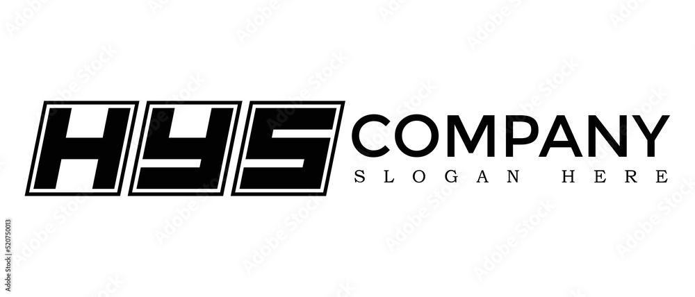 HYS three Letter Rounded rectangle boxes shape element symbol digital ...