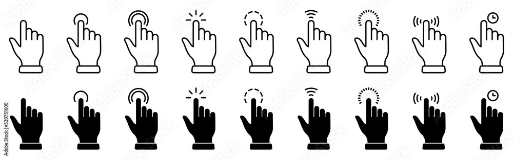 Cursor Computer Pointer Sign. Website App Press Tap Link Choice Button ...