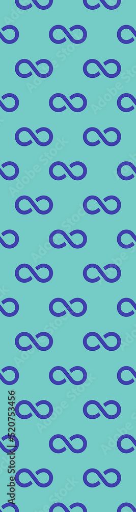 pattern. Infinity sign is blue, isolated on pastel green blue ...
