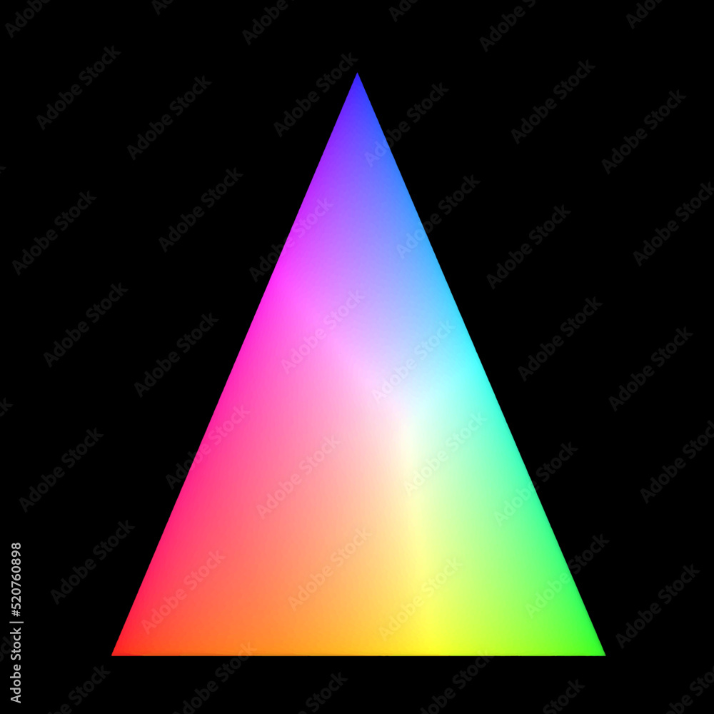 Representation of RGB colors in the form of a triangle with color ...