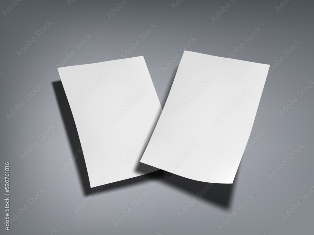 3D Blank Writing Paper Sheet On Dark Background Stock-Vektorgrafik ...