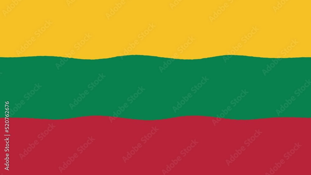 Stylized Waving Flag of Lithuania, 4K Animated Background. Lithuanian ...